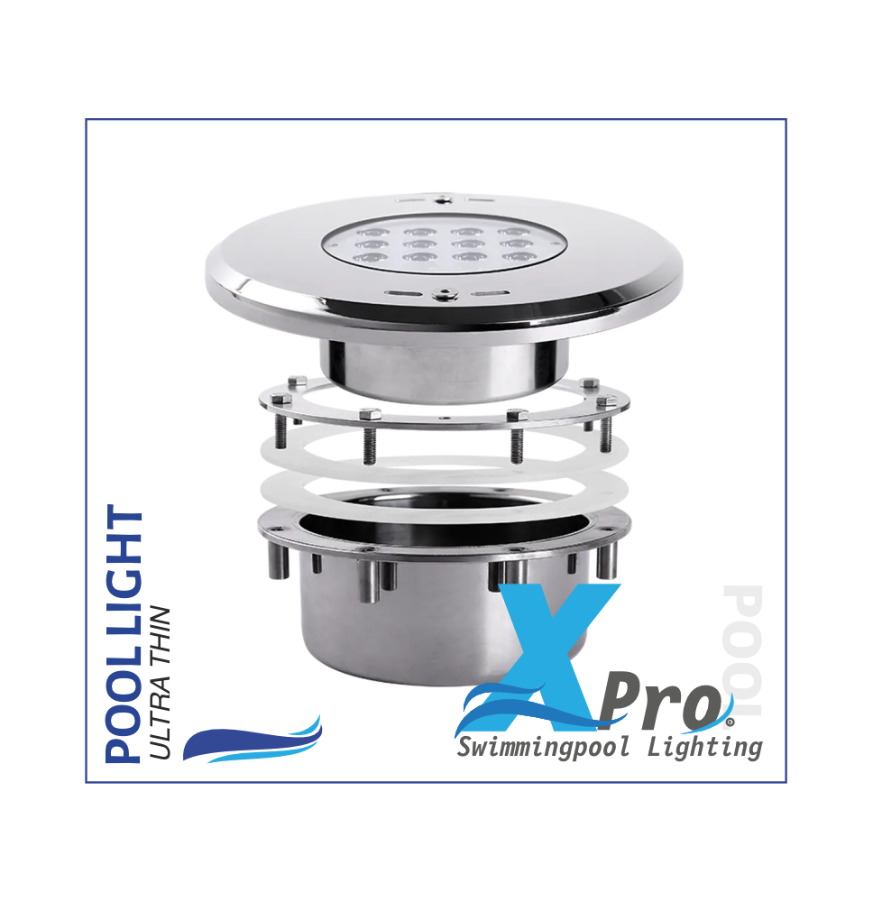 PROLINE | PRO 200mm stainless steel 316L Recessed pool light | Warm ...