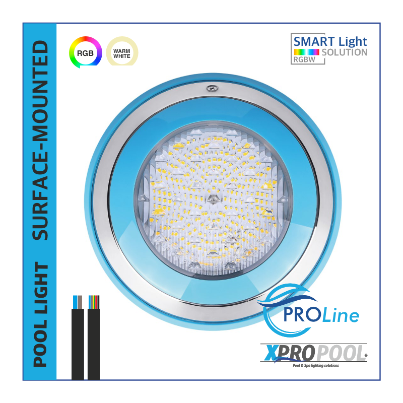 PROLINE | Surface-mounted pool light 230x50mm WARM WHITE / RGB 18w ...