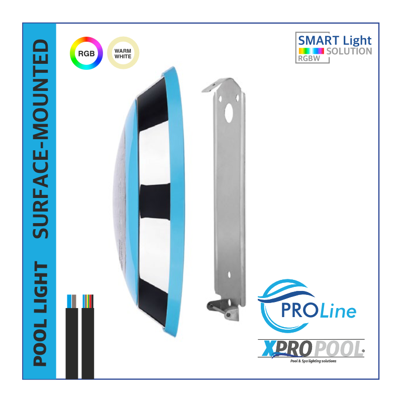 PROLINE | Surface-mounted pool light 230x50mm WARM WHITE / RGB 18w ...