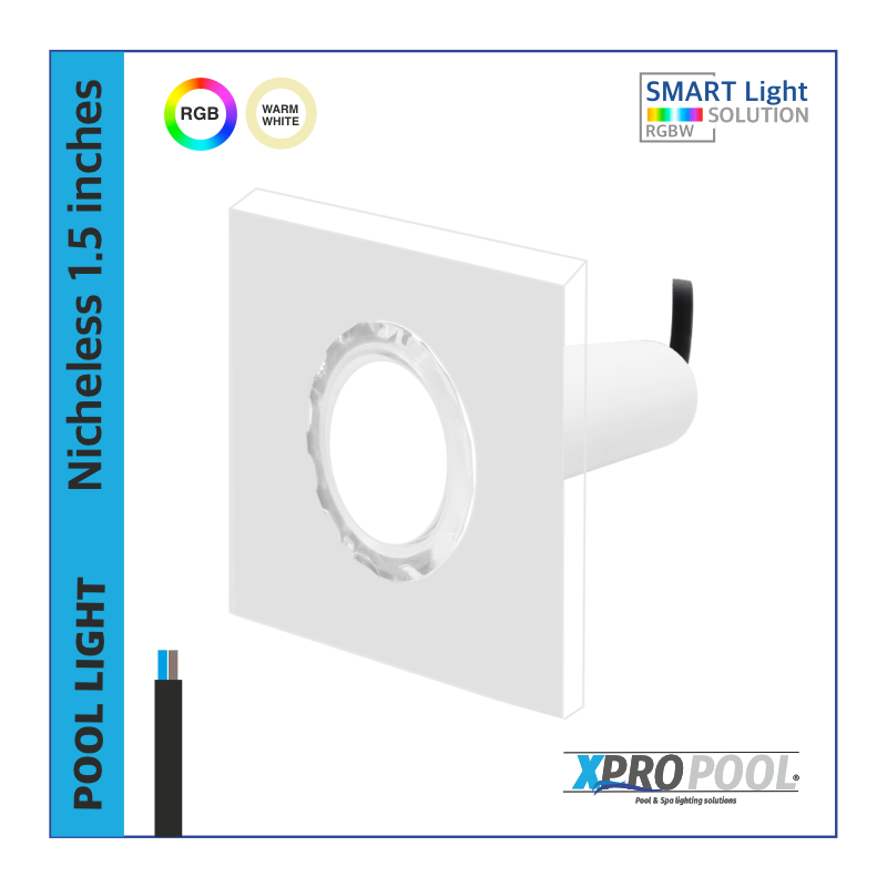 Nicheless pool light 12 Watt White - Color LED for Pool and Hot Tub Spa ...