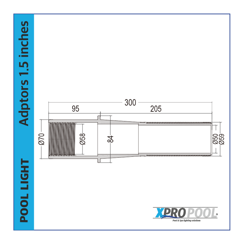 Pool wall grommet. PVC concrete 300mm for pool