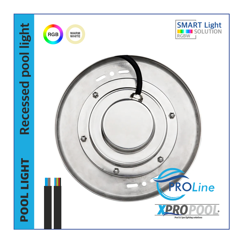 PROLINE | PRO 200mm Stainless Steel 316L Recessed Pool Light | Warm ...