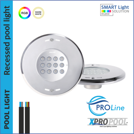 PROLINE | PRO 200mm stainless steel 316L Recessed pool light | Warm ...