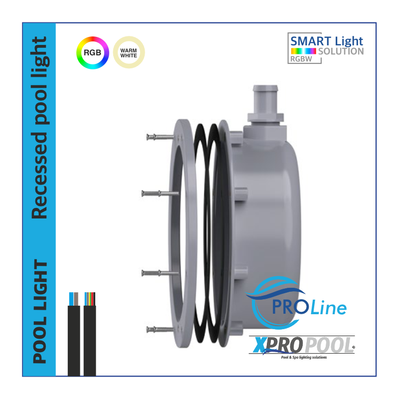 PROLINE | PRO 200mm stainless steel 316L Recessed pool light | Warm ...