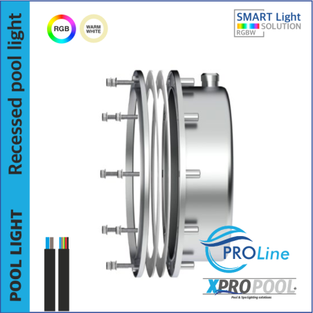 PROLINE | PRO 200mm stainless steel 316L Recessed pool light | Warm ...