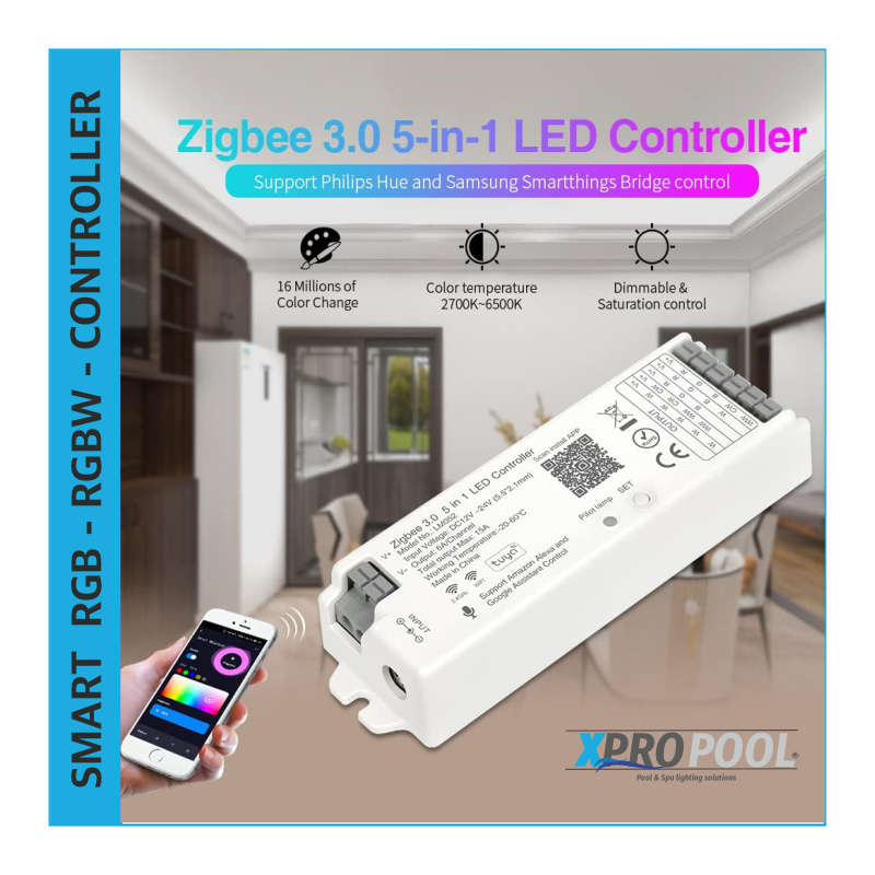 5 in 1 - 2.4GHz WiFi and Bluetooth LED Controller contoler system for ...