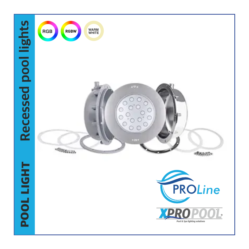 PROLINE | 270 MM | stainless steel 316L Recessed pool light | Warm ...
