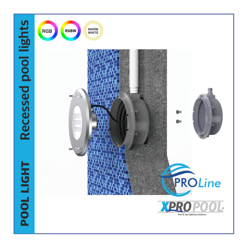 PROLINE | 270 MM | stainless steel 316L Recessed pool light | Warm ...