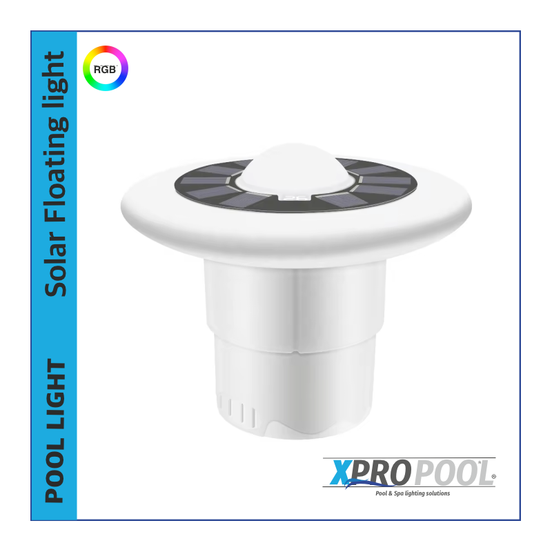 Solar floating Rgb pool light with thermostat and remote control