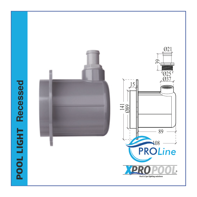 PROLINE | 110 mm stainless steel 316L Recessed pool light | Warm white ...