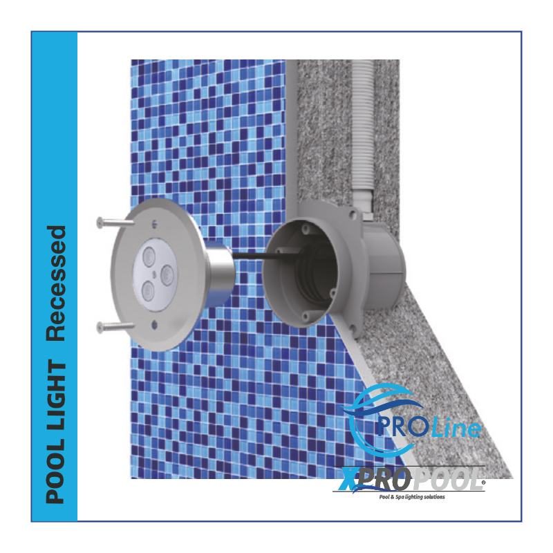PROLINE | 110 mm stainless steel 316L Recessed pool light | Warm white ...