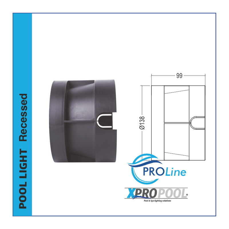 PROLINE | 150 mm stainless steel 316L Recessed pool light | Wall/Floor ...