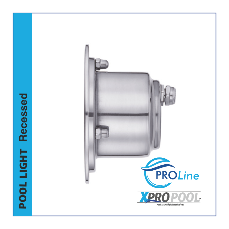 PROLINE | 100 mm stainless steel 316L Recessed pool light | Wall/Floor ...