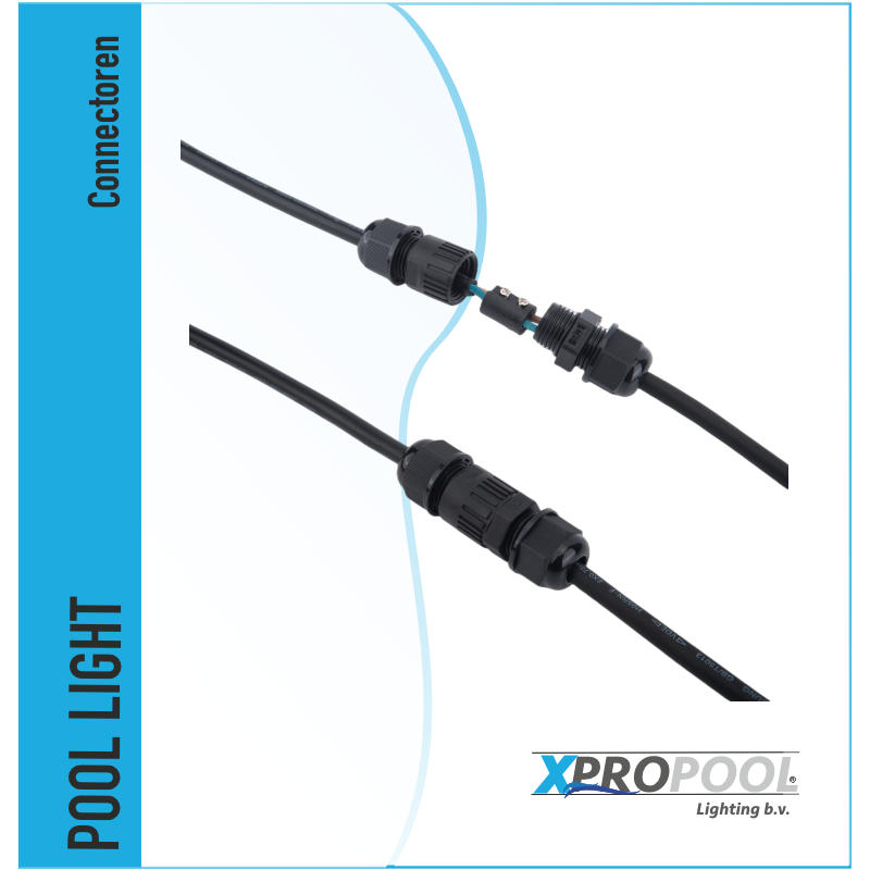 Waterproof IP68 Cable Connector 3-wire for thick cable 10-14