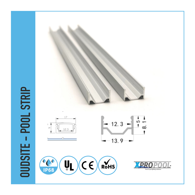 PRO Aluminum LED strip profile for pool