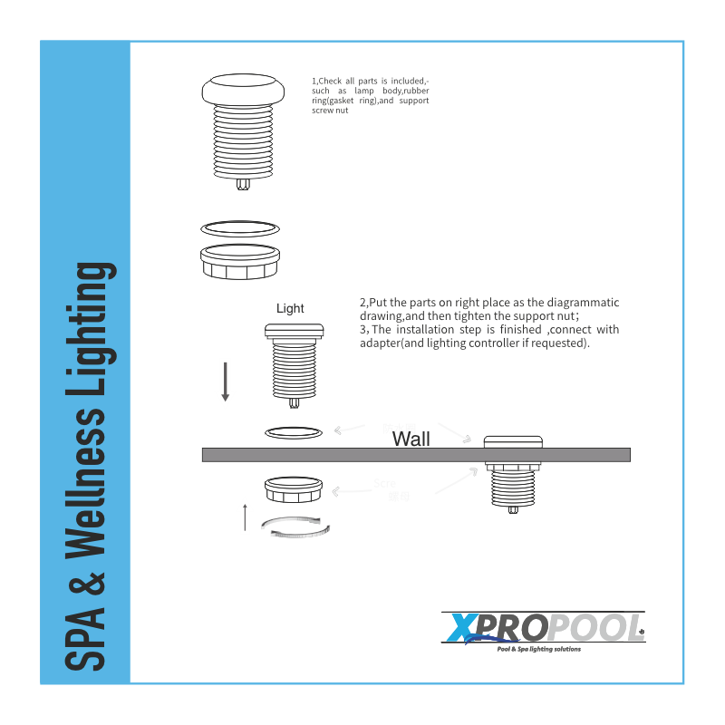 XPRO Mini LED light for Jacuzzi - Hottub | Spa | RGB | 17-37mm